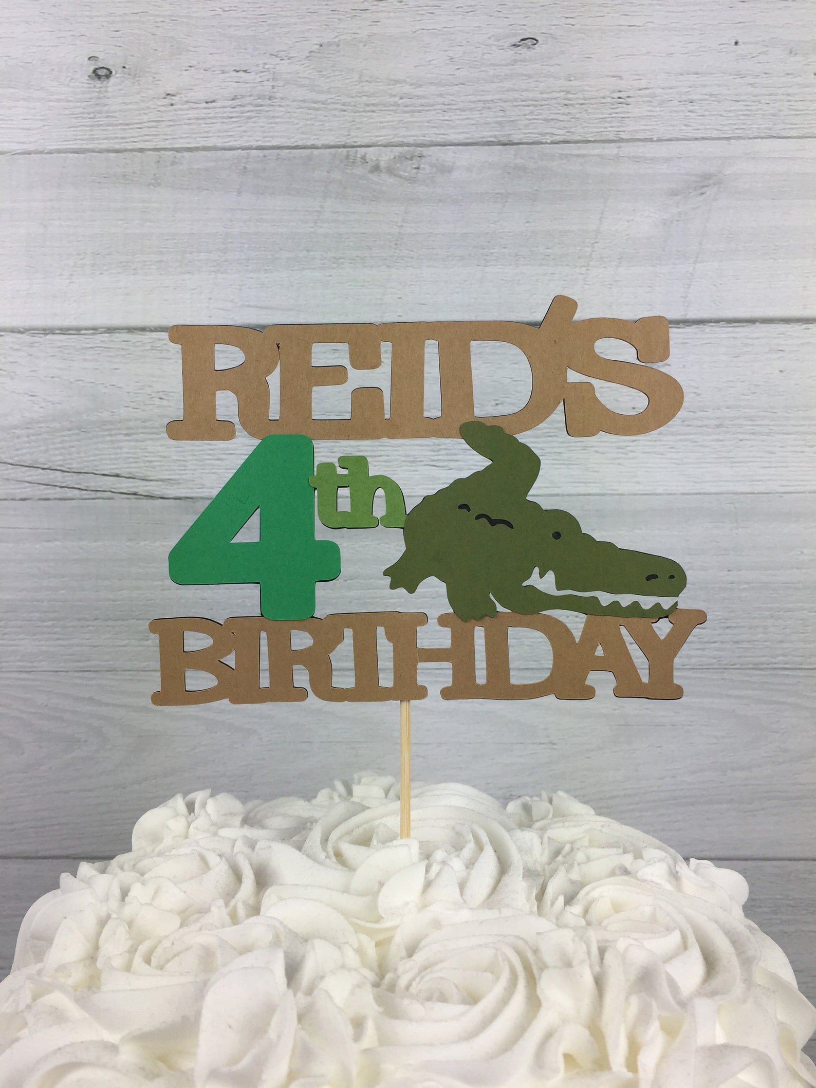 Reptile Birthday Cake Topper Alligator Cake Topper With Name - Etsy