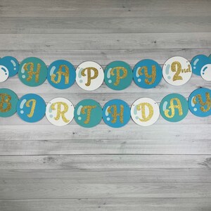 Bubbles Birthday Banner - Bubble Birthday - Blue Bubble Party - Mermaid ...