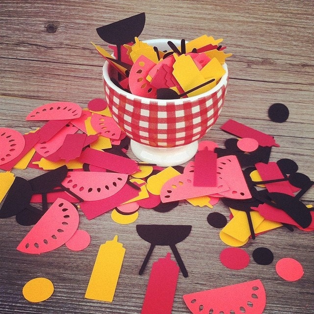 275+ BBQ Theme & Circle Die Cuts, 1.75" - Birthday, Shower, Backyard ...