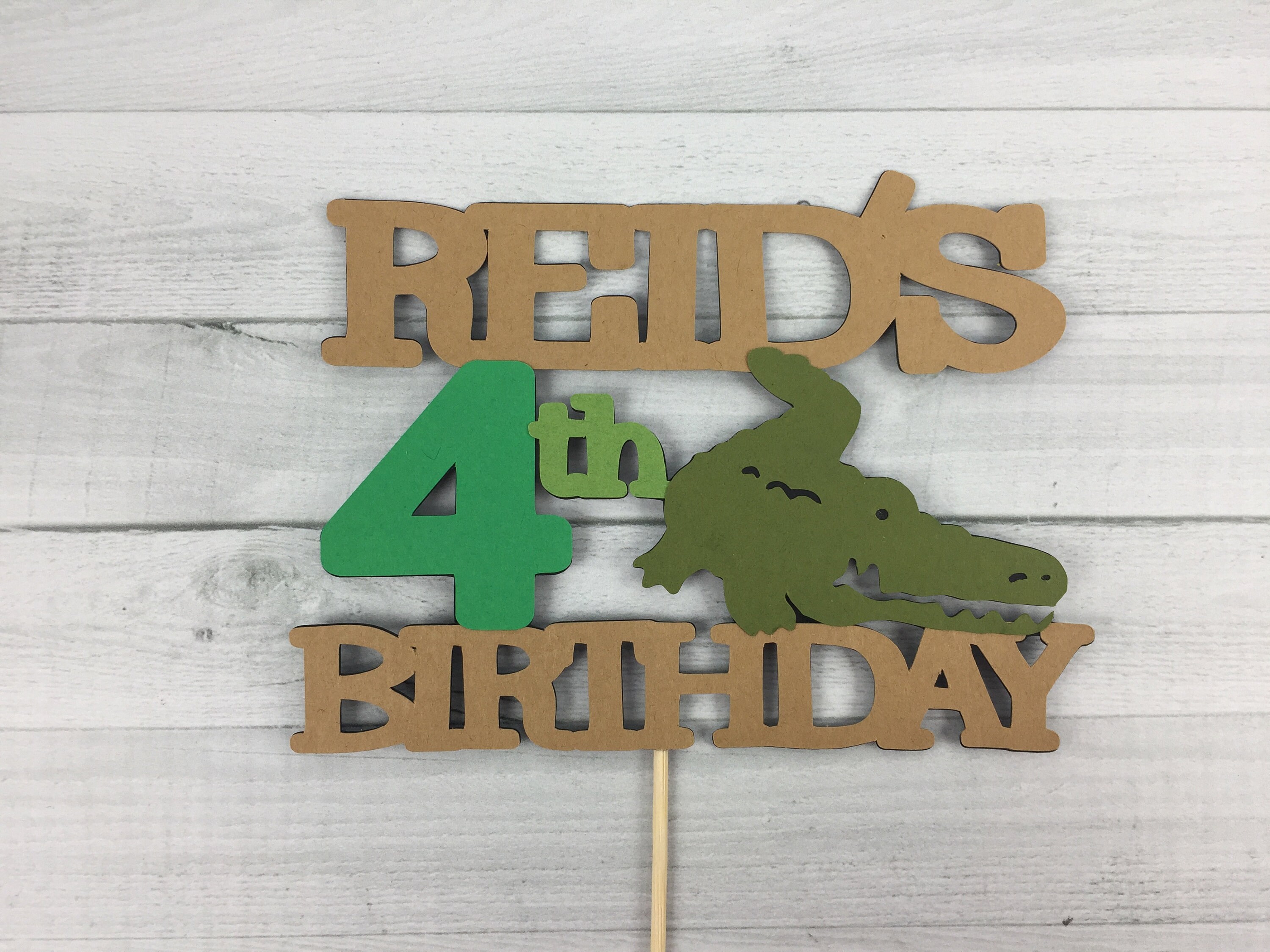 Reptile Birthday Cake Topper Alligator Cake Topper With Name - Etsy