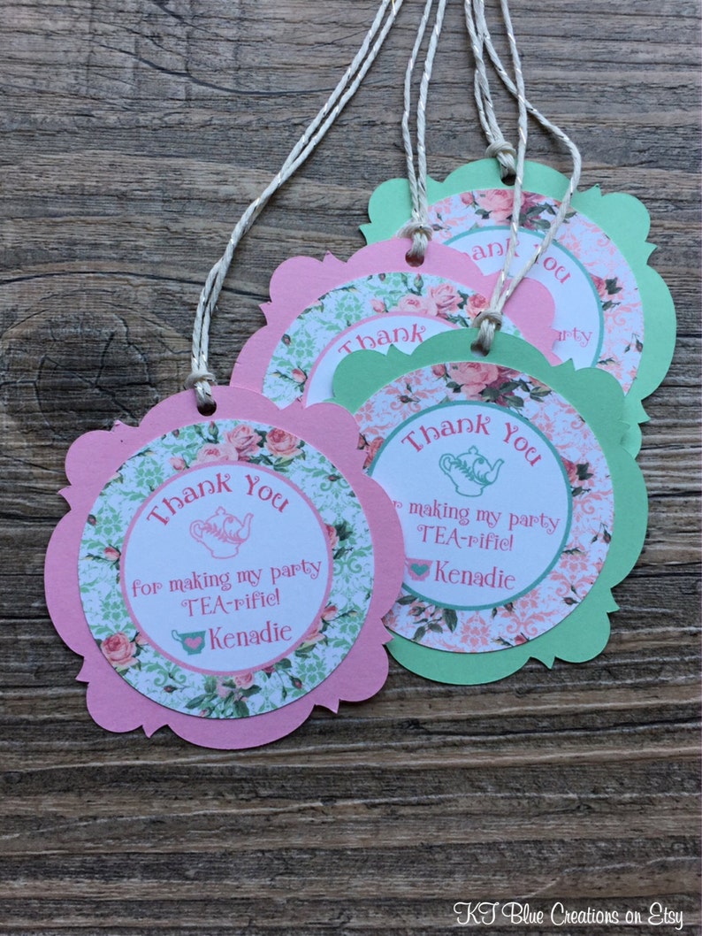 Tea Party Favor Tags Tea Party Birthday Teapot/teacup - Etsy