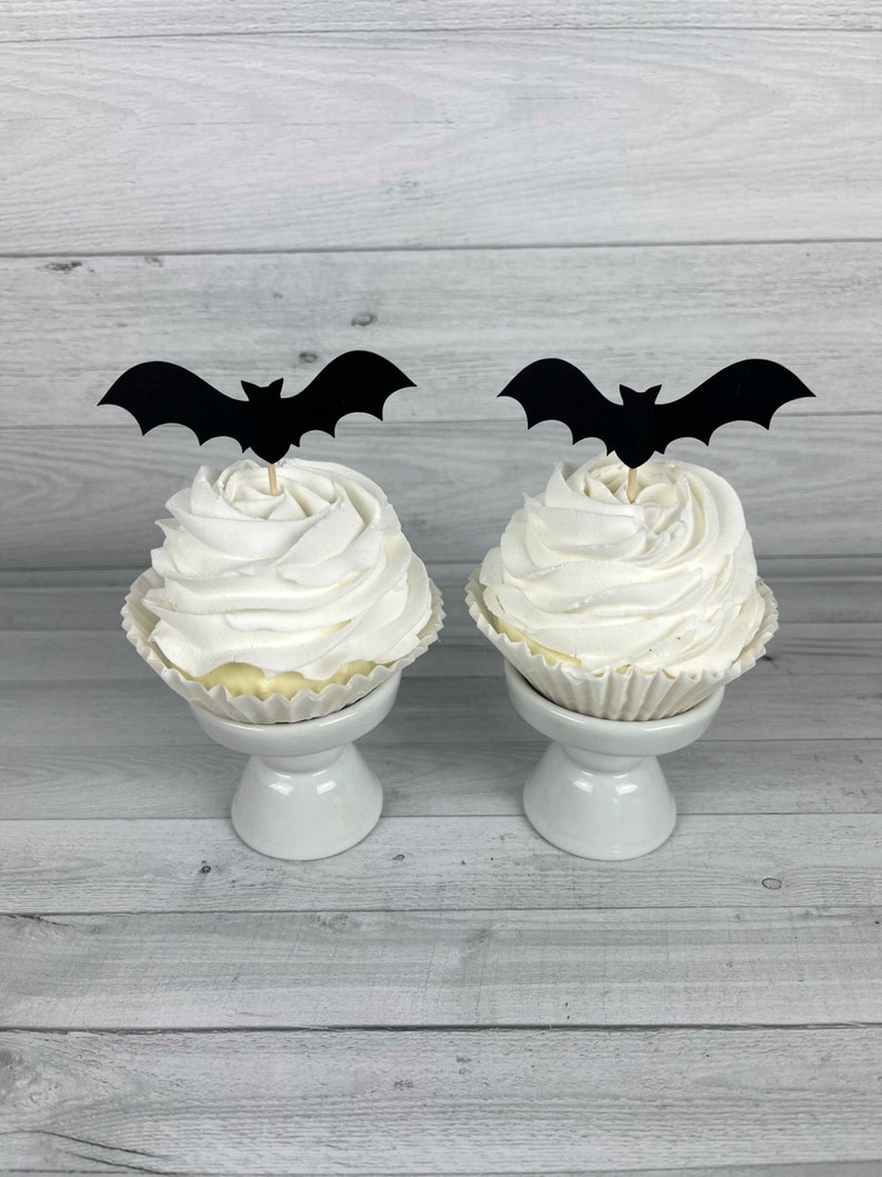 BAT Cupcake Toppers Halloween Cupcake Picks Food Picks | Etsy