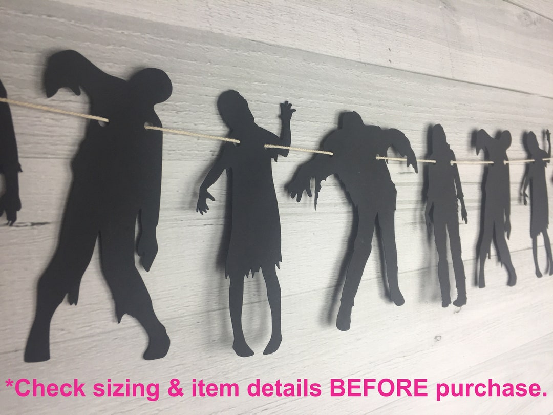 Zombie Garland - Zombie Banner - Halloween Zombies - Halloween Party ...