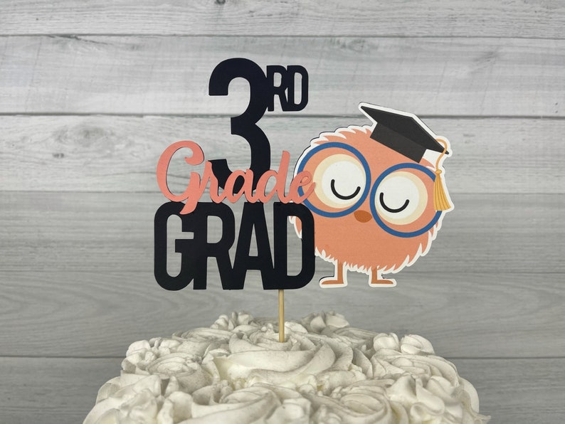 Cute Monster Graduation Cake Topper ANY GRADE Monster Grad - Etsy