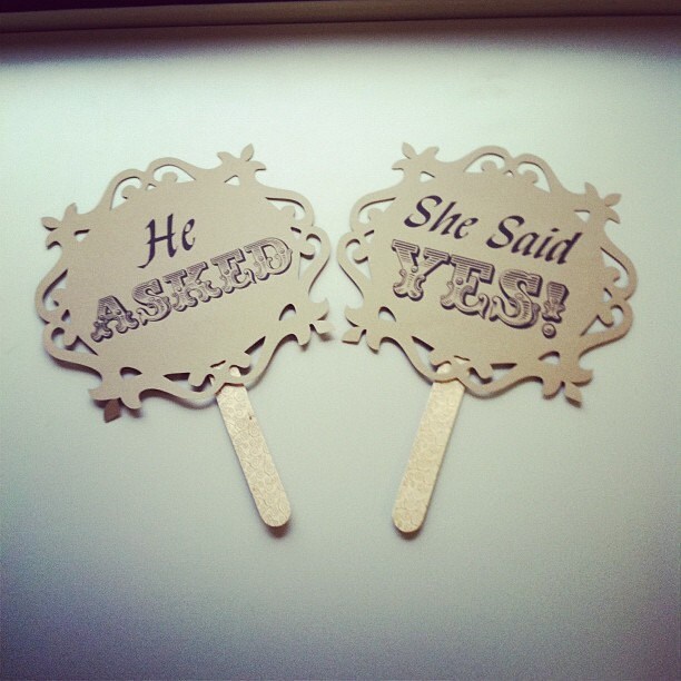 Engagement Photo Props - He Asked, She Said Yes - Engagement Picture ...