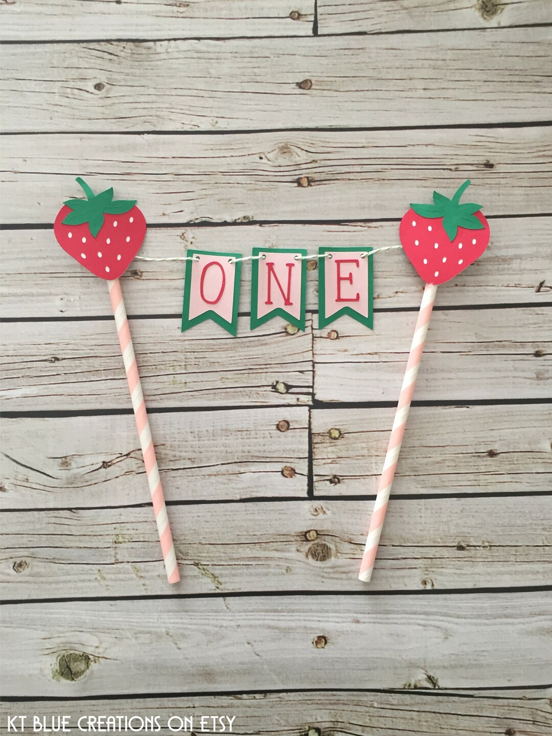 Strawberry Cake Topper - Strawberry Bunting Topper - Strawberry ...