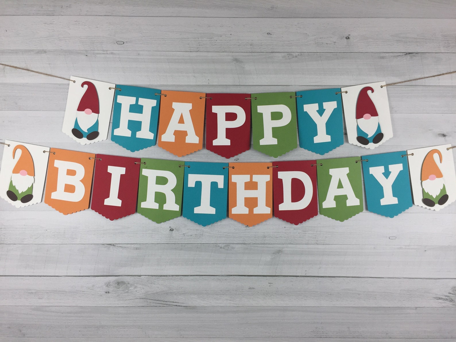 Gnome Birthday Banner Cute Gnomes Gnome Birthday Party | Etsy