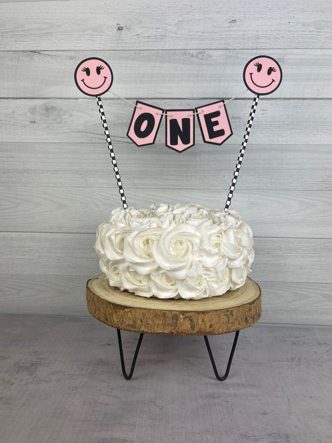 Smiley Face Girl Cake Topper - One Happy Girl Birthday - Happy Girl ...