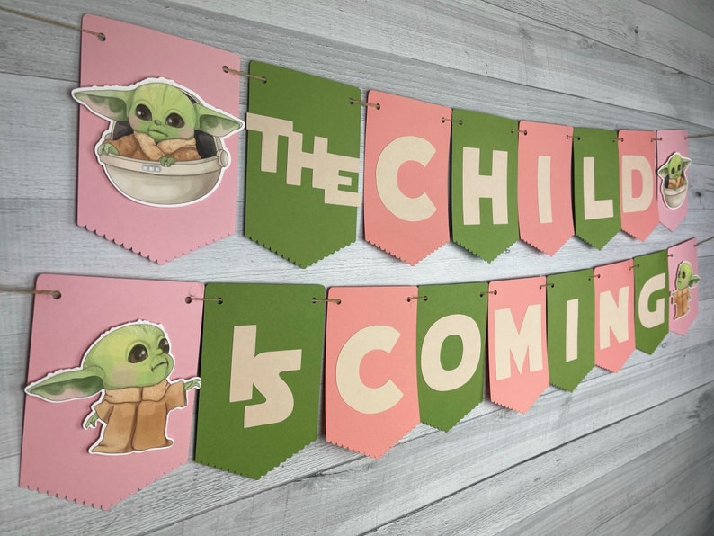 Girl Baby Alien Baby Shower Banner the Child is Coming | Etsy