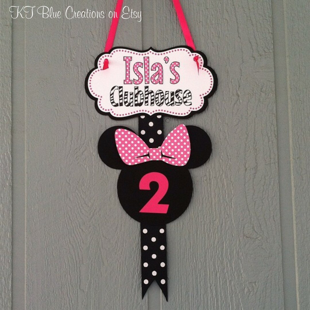 Minnie Mouse Clubhouse Sign Door Sign Personalized - Etsy
