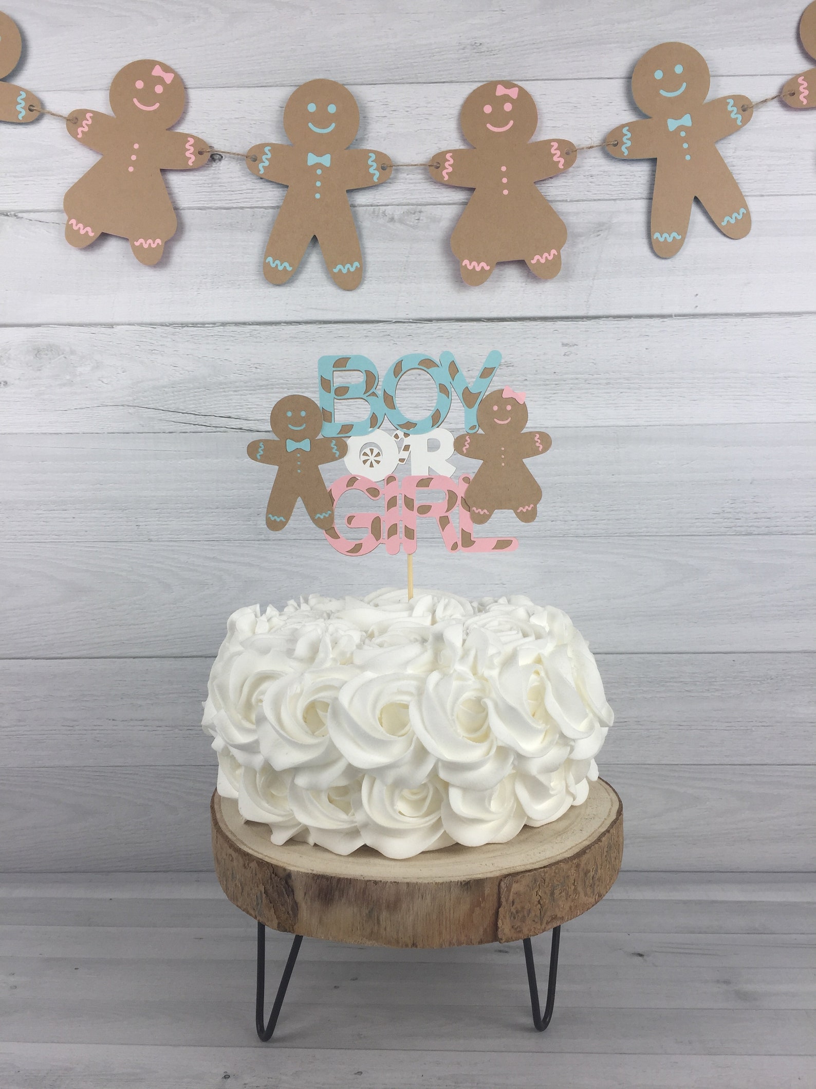 GINGERBREAD Gender Reveal Garland - Christmas Baby Shower - Gingerbread ...