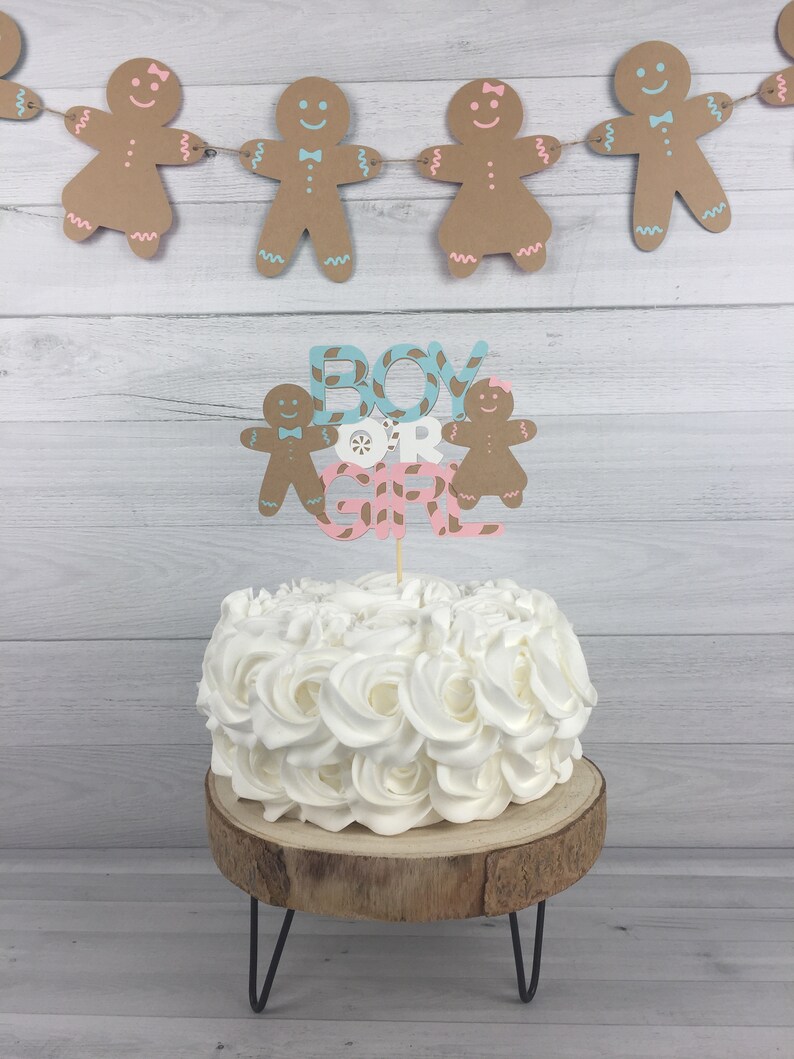 GINGERBREAD Gender Reveal Garland - Christmas Baby Shower - Gingerbread ...