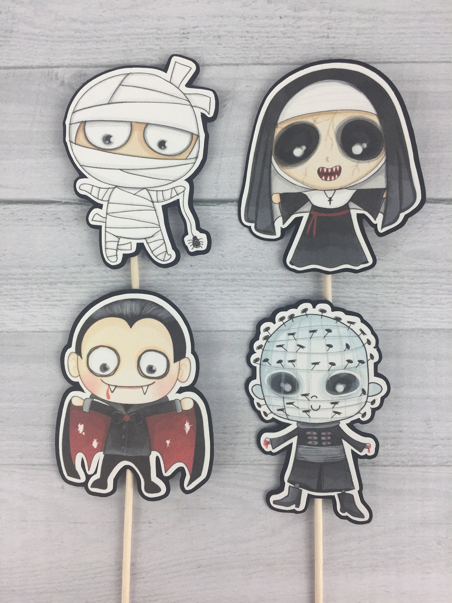 Horror Movie Cupcake Toppers SET 1 Cute Horror Toppers - Etsy