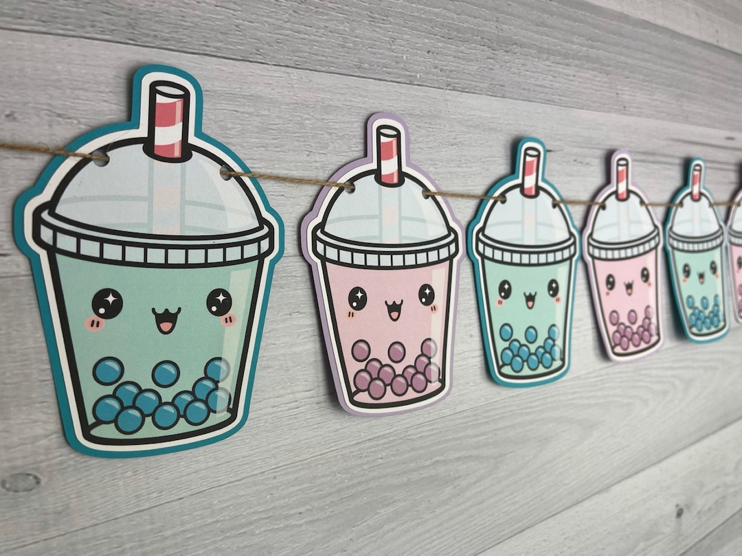 Bubble Tea Garland - Kawaii Bubble Tea - Boba Tea Garland - Bubble Tea ...