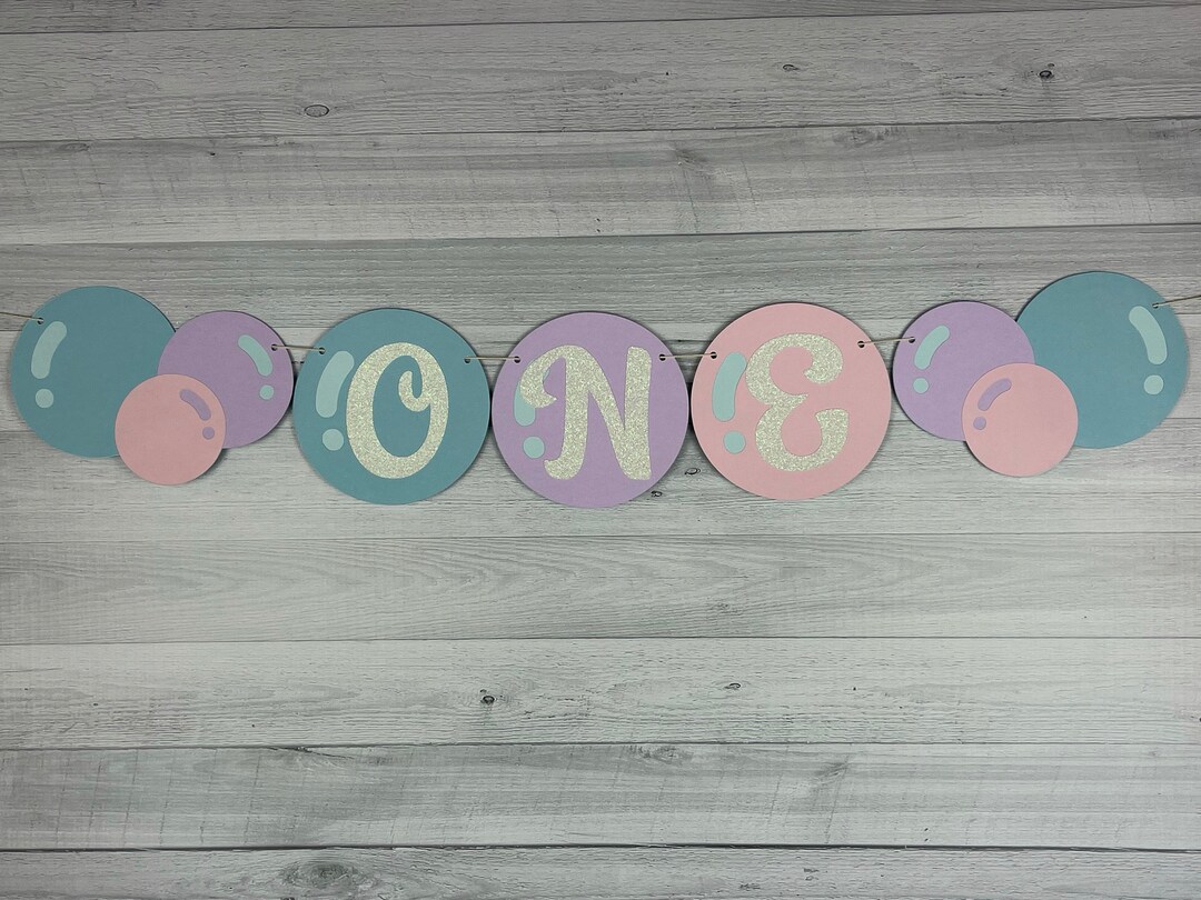 Bubbles AGE Banner - Bubble Birthday - Girl Bubble Party - Mermaid ...