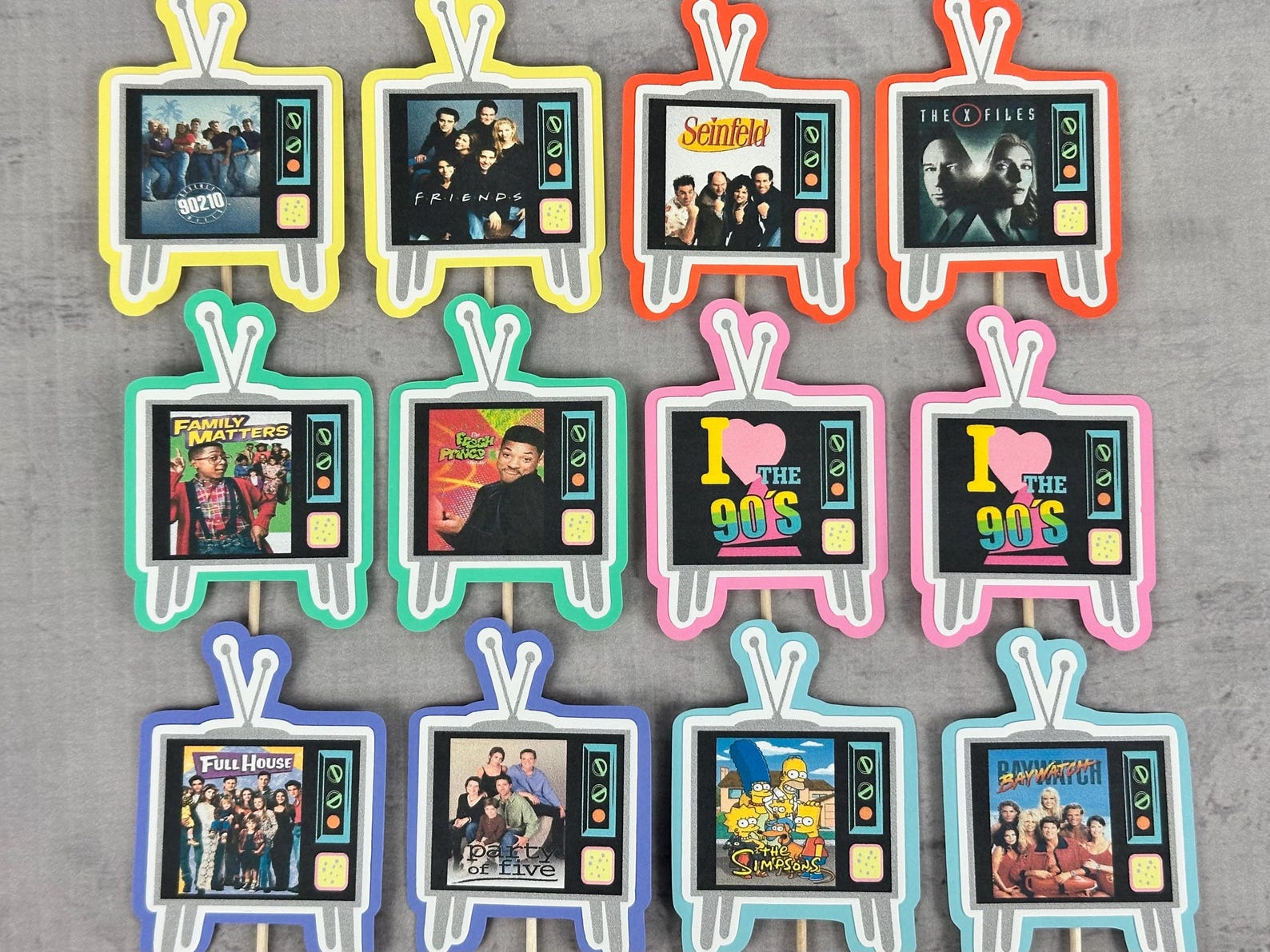 90's TV Shows Cupcake Toppers - 1990's Party - Retro 90's Party ...