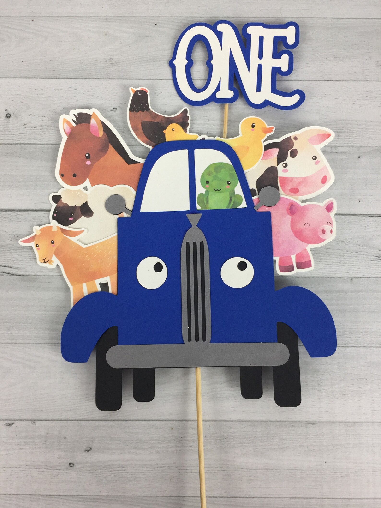 Blue Truck Cake Topper Farm Birthday Farm Cake Topper - Etsy