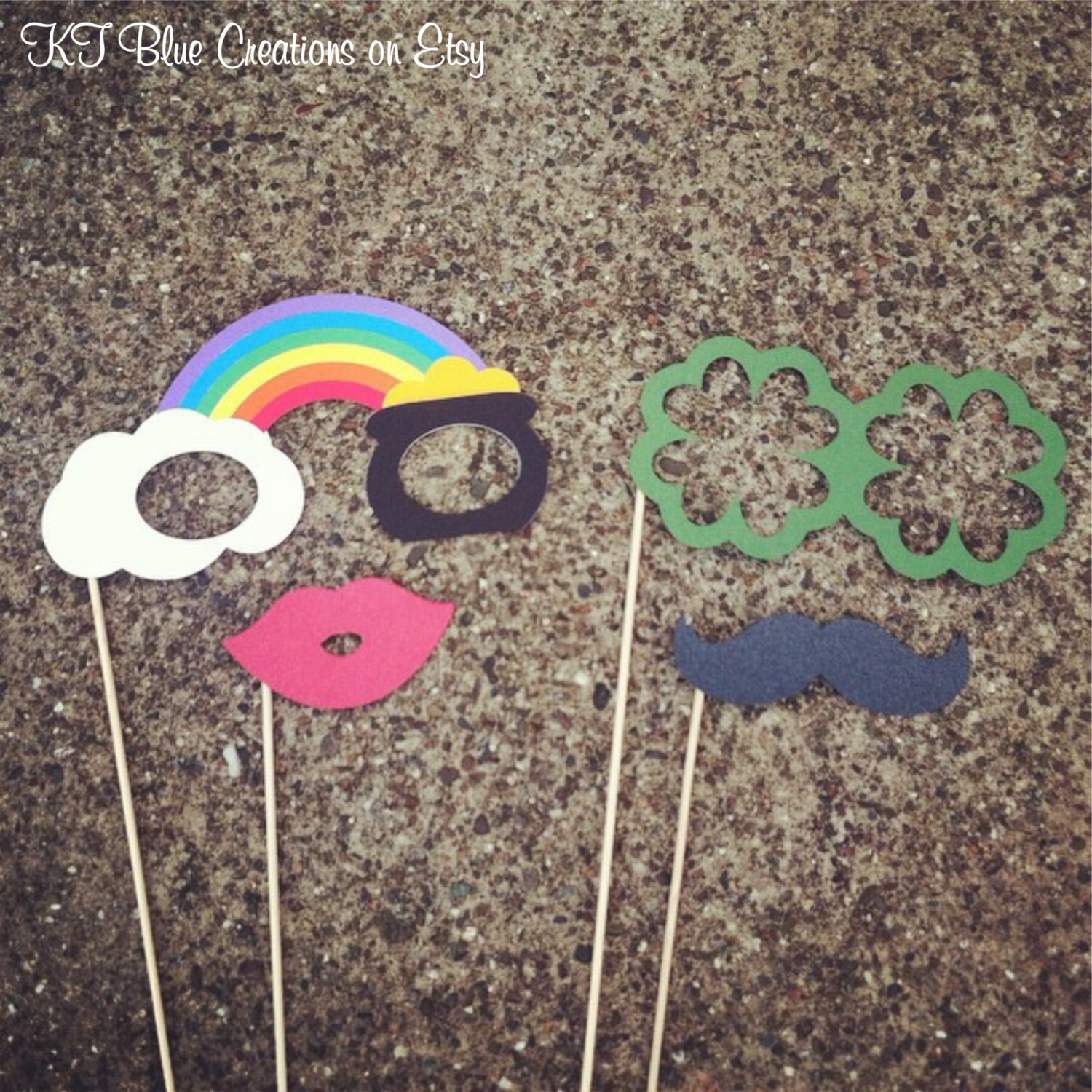 Lucky Photo Props Set of 4 Rainbow Pot of Gold Lucky - Etsy