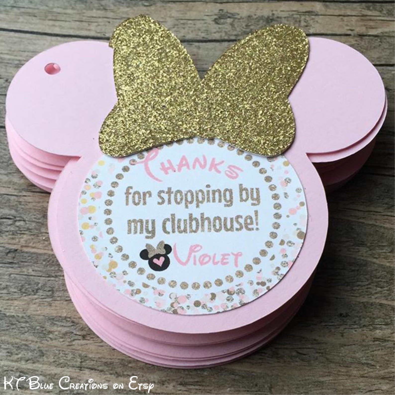 Minnie Mouse Favor Tags Pink & Gold Minnie Party Minnie - Etsy