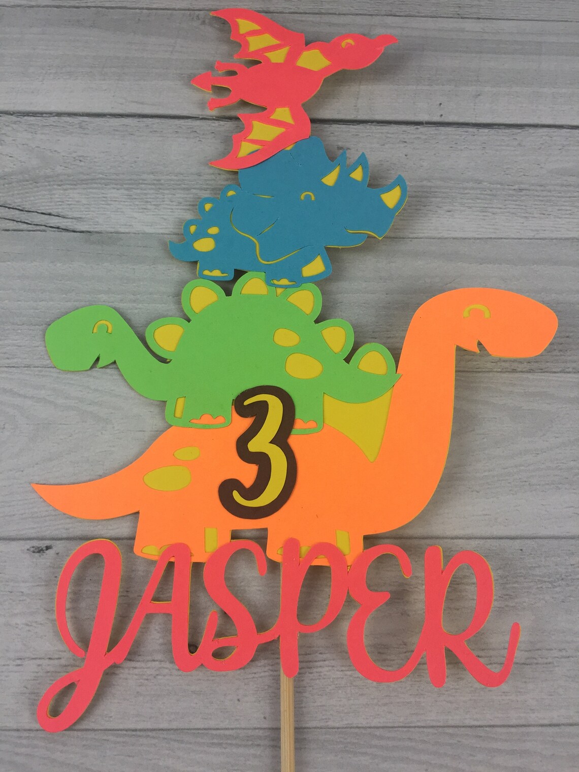 DINOSAUR Cake Topper Stacked Dinosaurs Cake Topper | Etsy