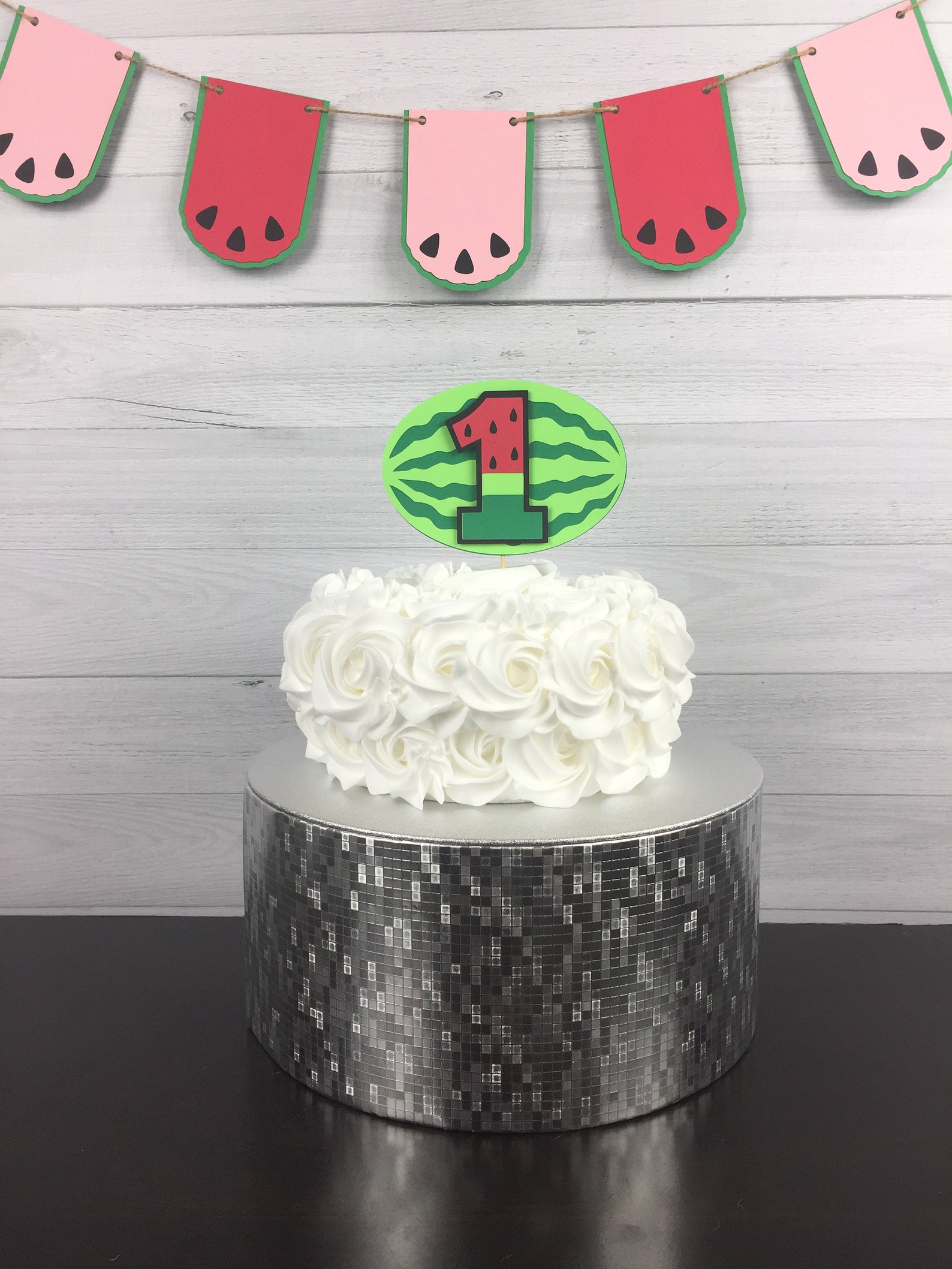 RED Watermelon Cake Topper Watermelon Age Topper One in A - Etsy