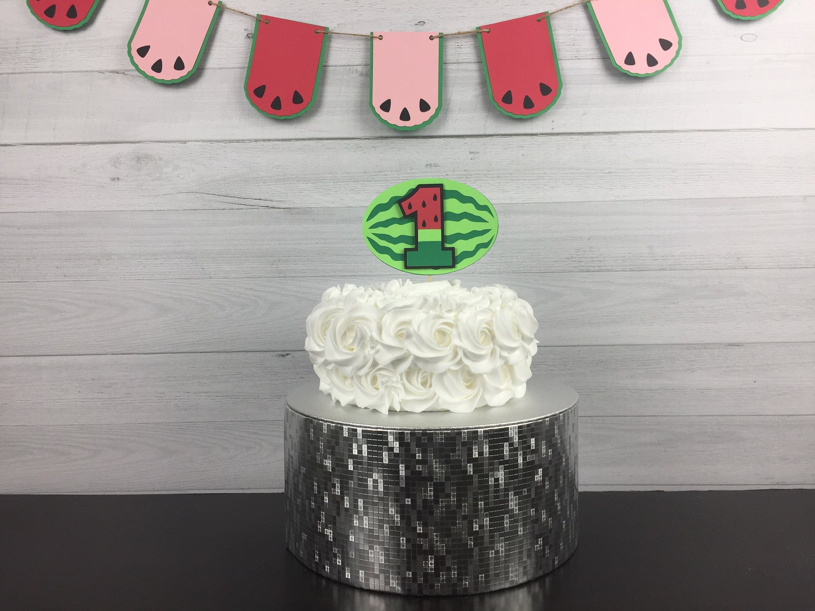 RED Watermelon Cake Topper Watermelon Age Topper One in A - Etsy
