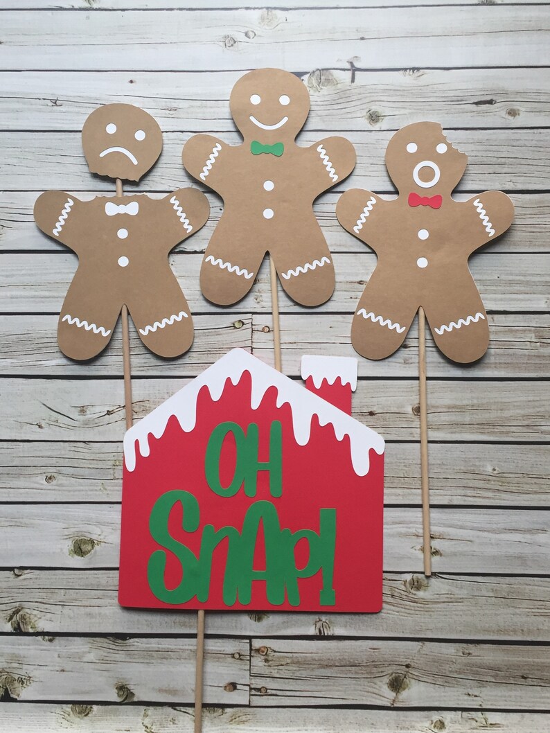 Gingerbread Men Photo Props - Christmas Party - Holiday Party Photo ...