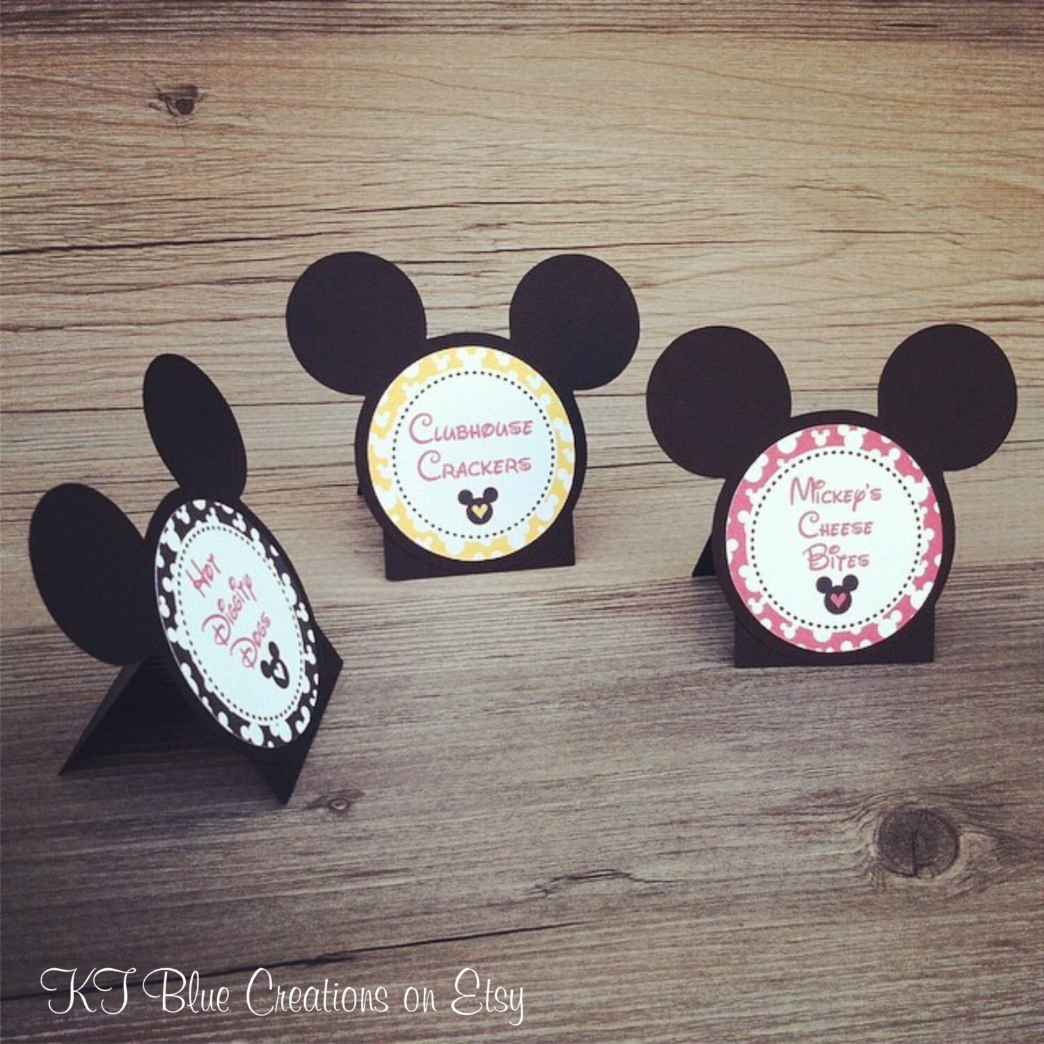 Mickey Mouse Food Labels, Escort Card, Place Cards - Custom Printed ...