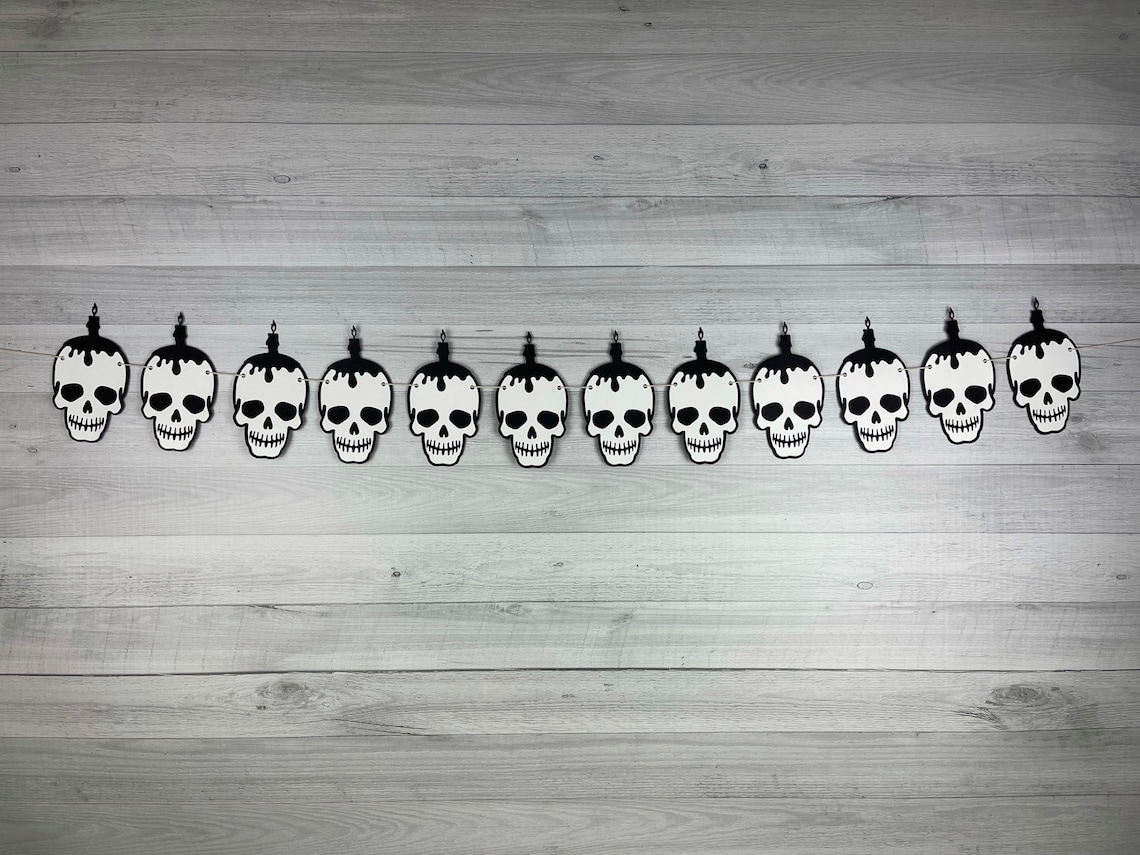 SKULL CANDLE Garland Skull Banner Skeleton Decor - Etsy