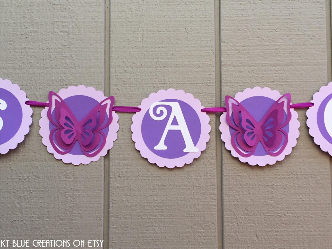 It's A Girl Butterfly Banner Baby Shower Banner Shades | Etsy