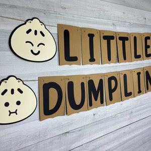 Little Dumpling Banner - Dumpling Birthday - Dim Sum Banner - Kawaii ...
