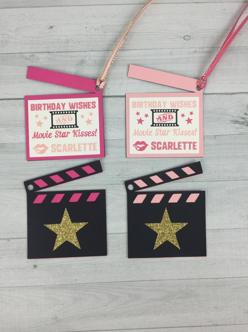 Movie Star Favor Tags Movie Night Birthday Movie Theme - Etsy