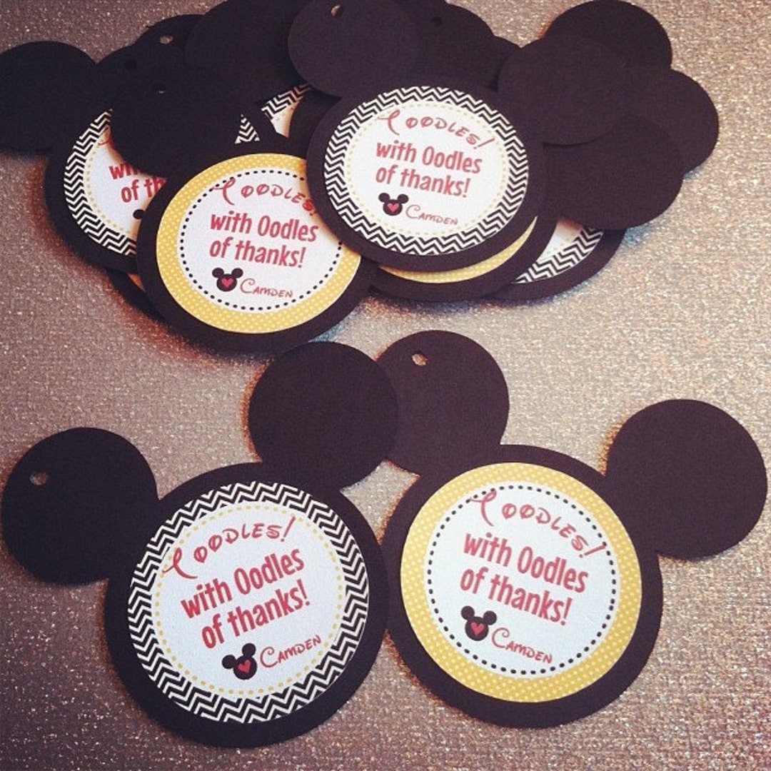 Mickey Favor Tags - Mickey Mouse Birthday - Red/black/yellow - Classic ...