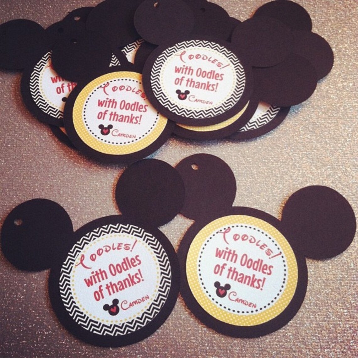 Mickey Favor Tags Mickey Mouse Birthday Red/black/yellow - Etsy