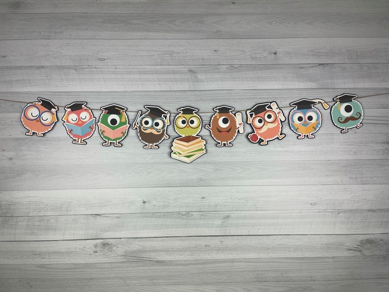 Cute Monster Graduation Garland Elementary School Grad 1st | Etsy