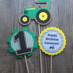 Tractor Centerpieces - Set of 3 - DOUBLE-SIDED - Tractor Birthday Party ...