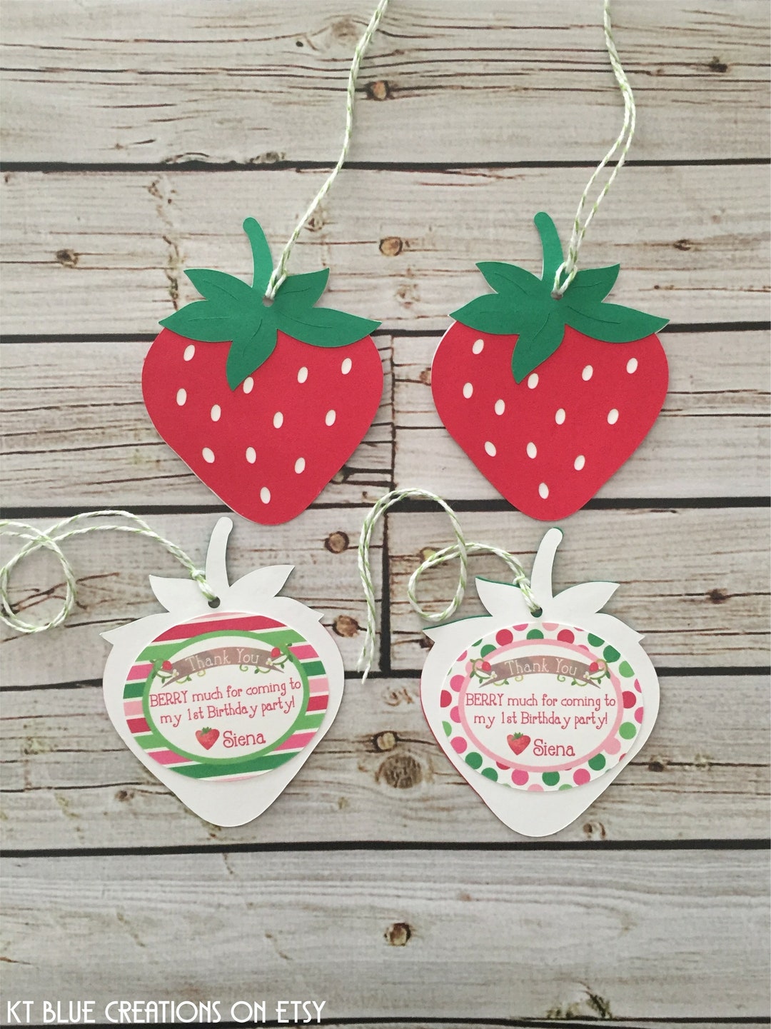 Strawberry Favor Tags - Strawberry Birthday Tags - Strawberry Party ...
