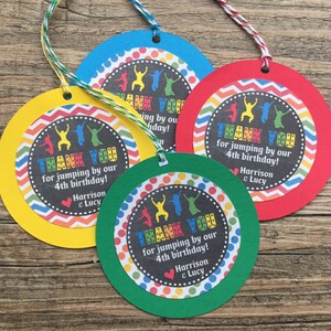Jump Party Favor Tags - Jump Birthday - Birthday Favor Tags - Jump ...