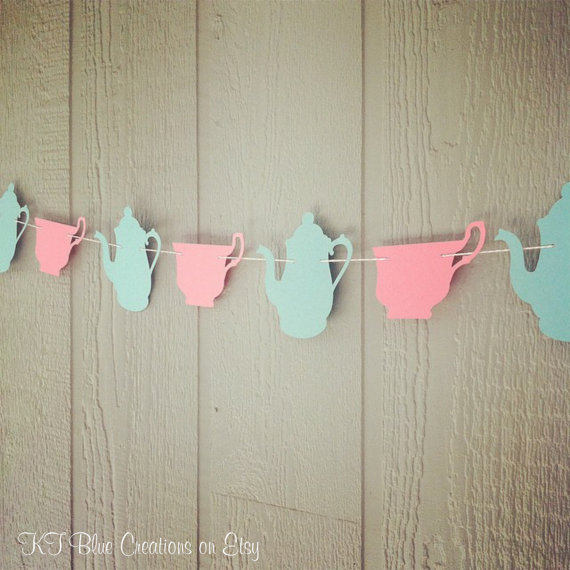 Tea Party Garland - Tea Party Banner - Teapot Banner - Teacup Banner ...