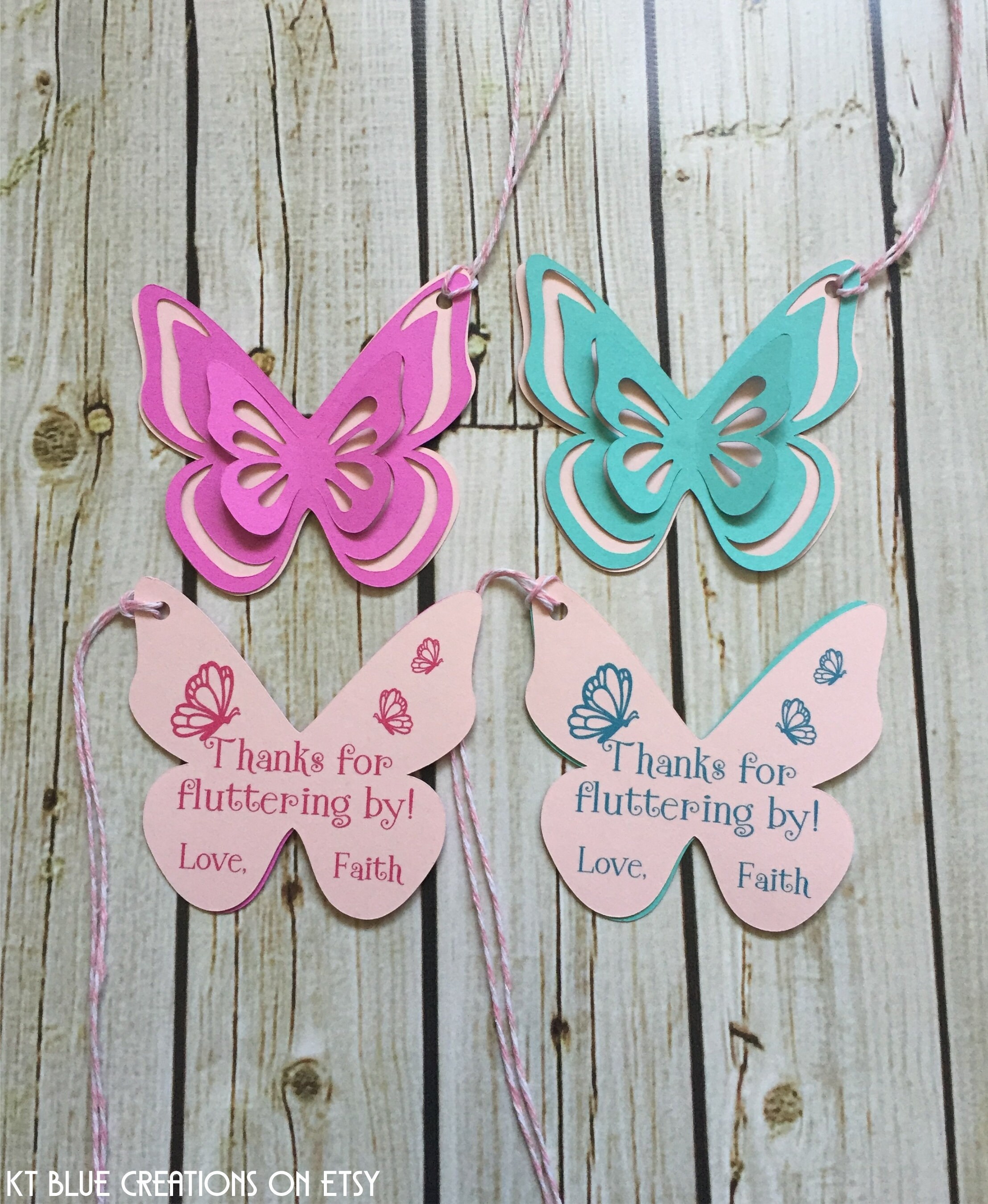 Butterfly Favor Tags Butterfly Birthday Butterfly Party | Etsy