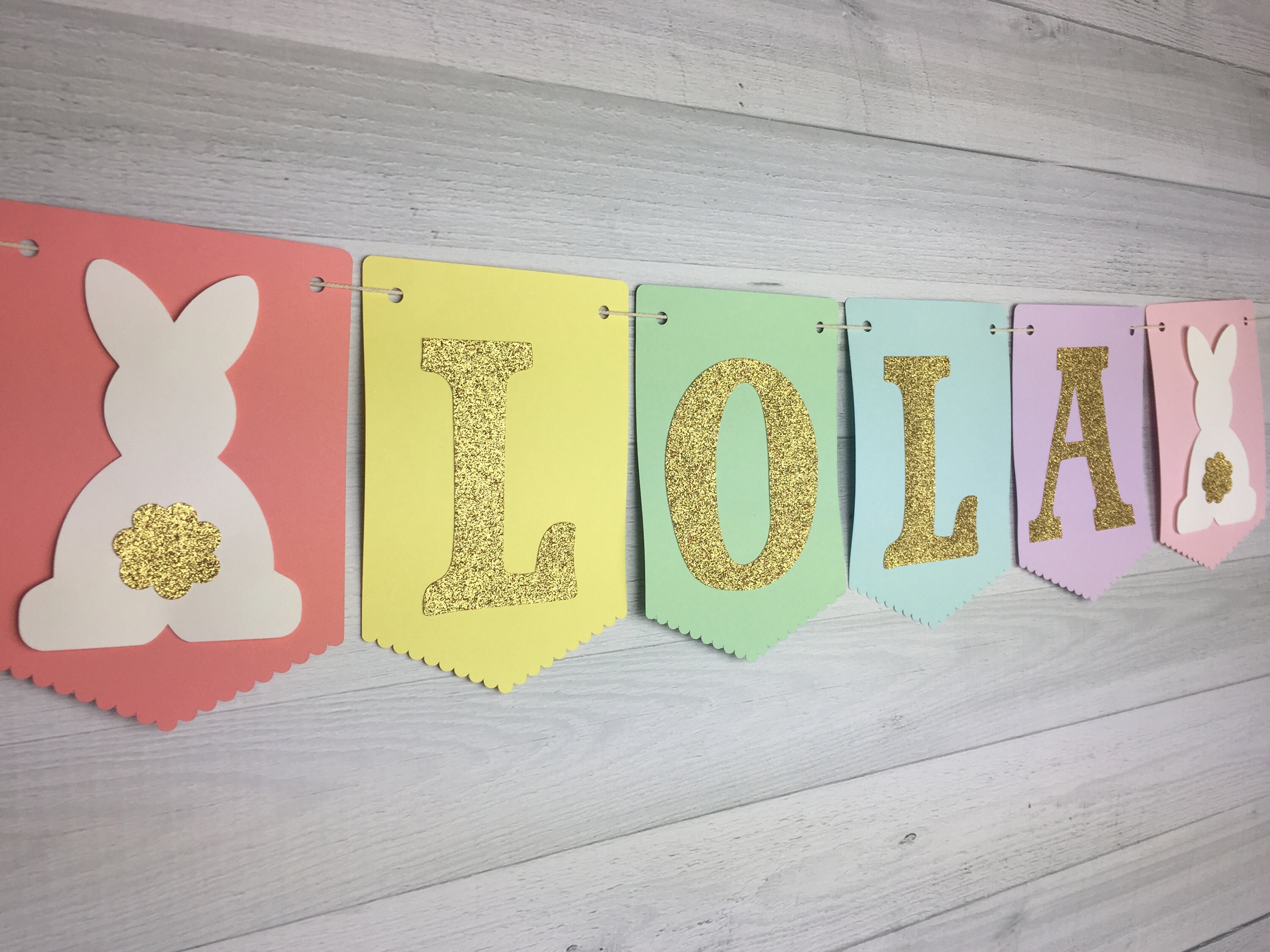 Bunny NAME Banner Bunny Birthday Banner Some Bunny is One | Etsy