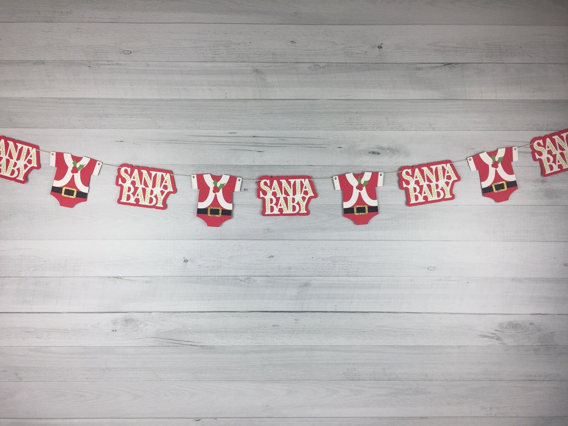 SANTA BABY Garland Baby Shower Garland christmas Baby - Etsy