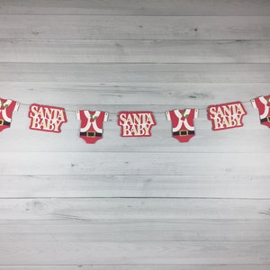 SANTA BABY Garland - Baby Shower Garland -christmas Baby Shower - Santa ...
