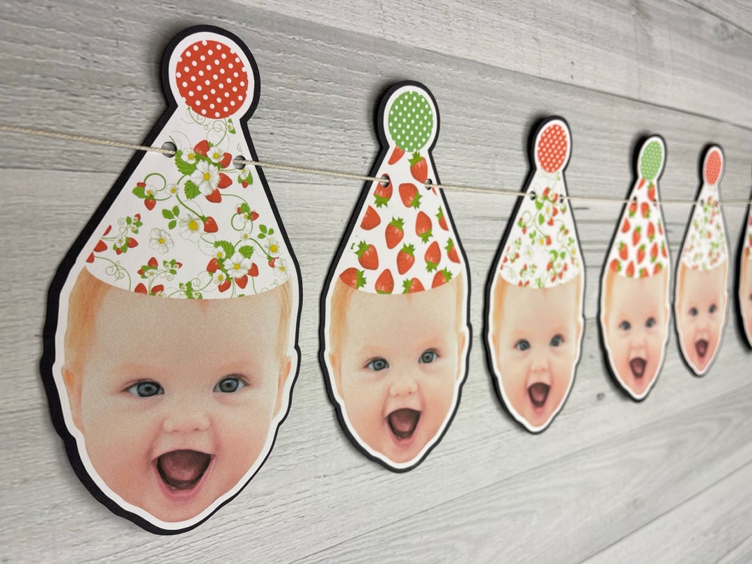 Strawberry Birthday Custom Face Garland - Berry 1st Birthday - Face ...