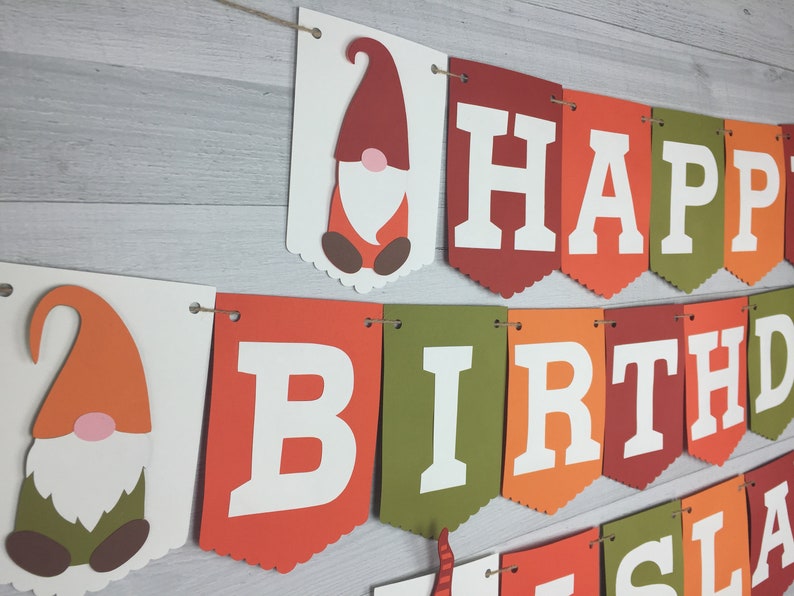 Fall Gnome Birthday Banner Cute Gnomes Gnome Birthday - Etsy