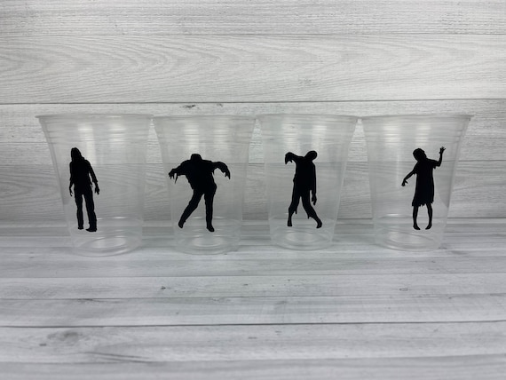 Zombie Party Cups - Halloween Party Cups - Zombie Birthday - Walking ...