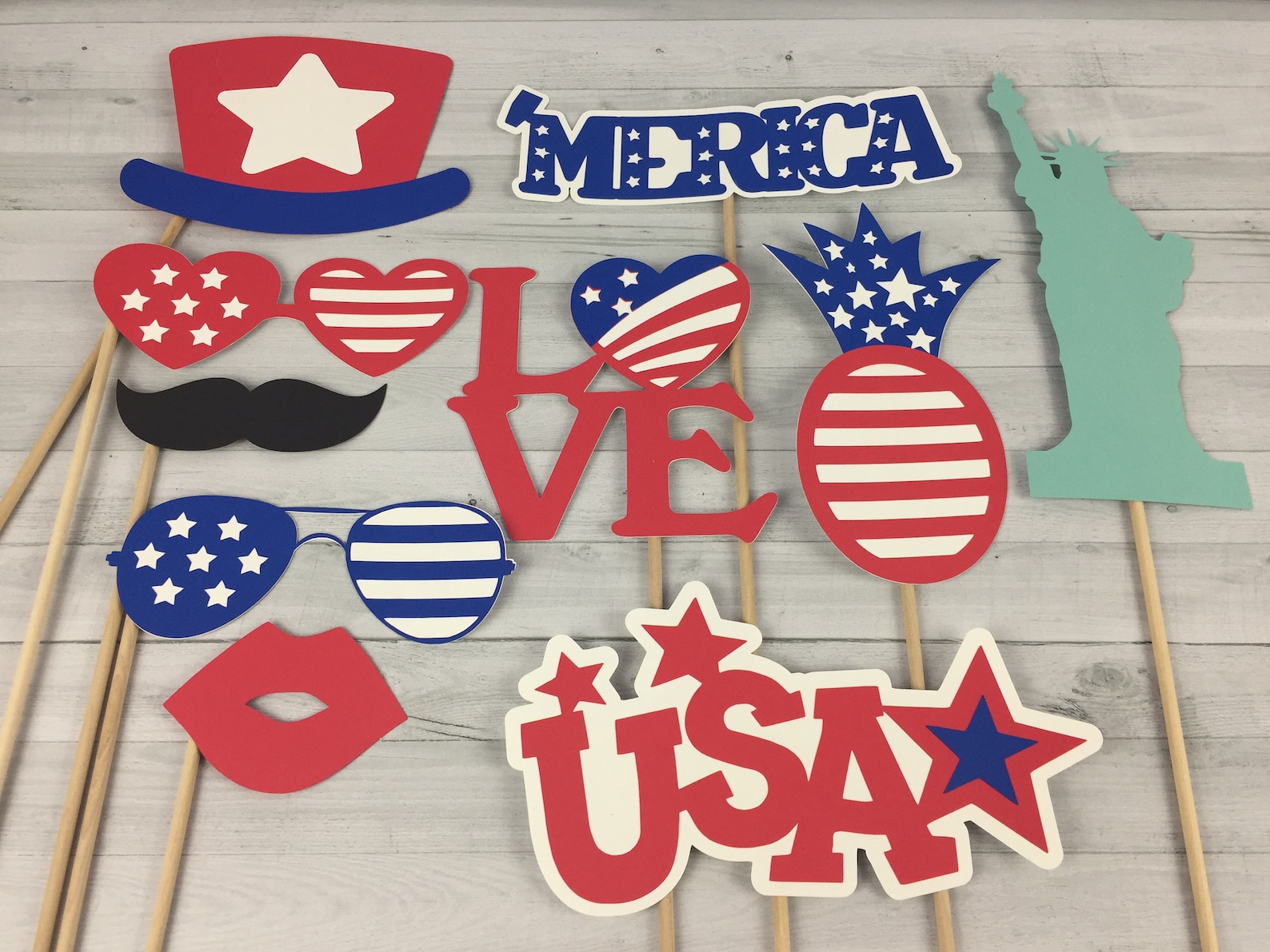 4th of July Photo Props America Photo Props Photobooth | Etsy