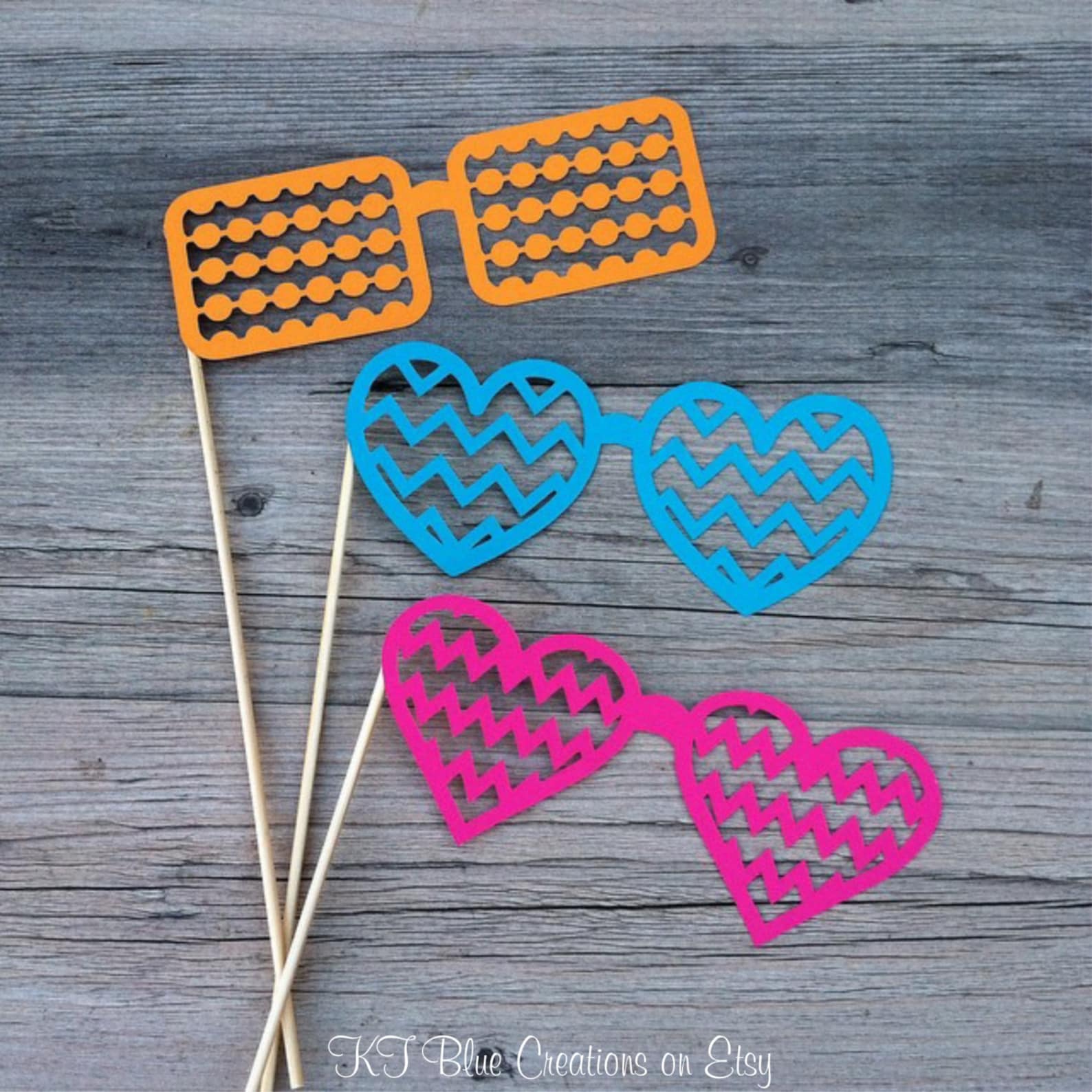 BRIGHT Photo Booth Glasses EYEGLASSES Photo Props - Etsy