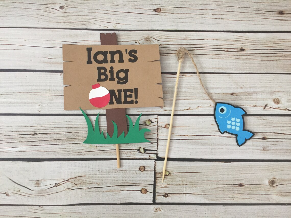 The BIG ONE Cake Topper - Personalized Cake Topper - Fishing 1st ...