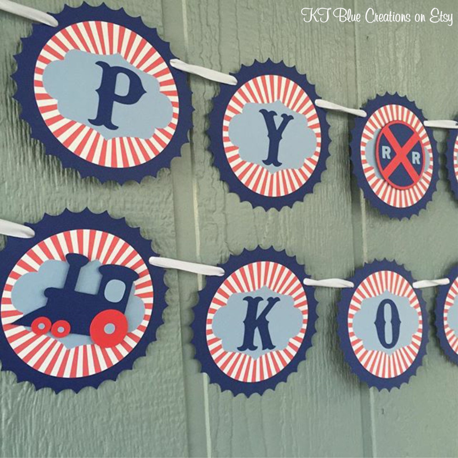 Vintage Train Birthday Banner Personalized Birthday Banner | Etsy